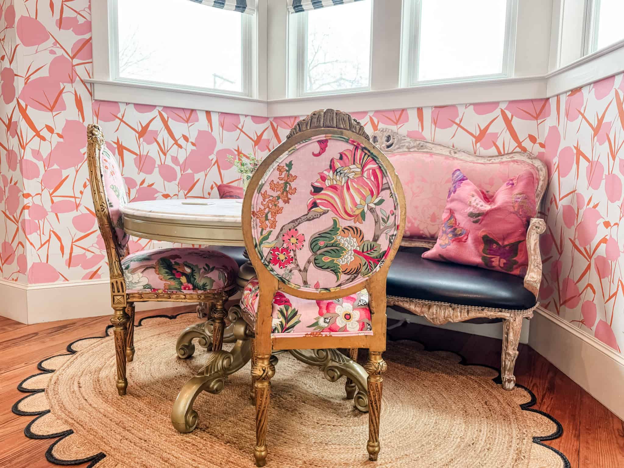 DIY Antique Chair Makeover | Floral Fabric Revamp for a Vibrant Kitchen ...