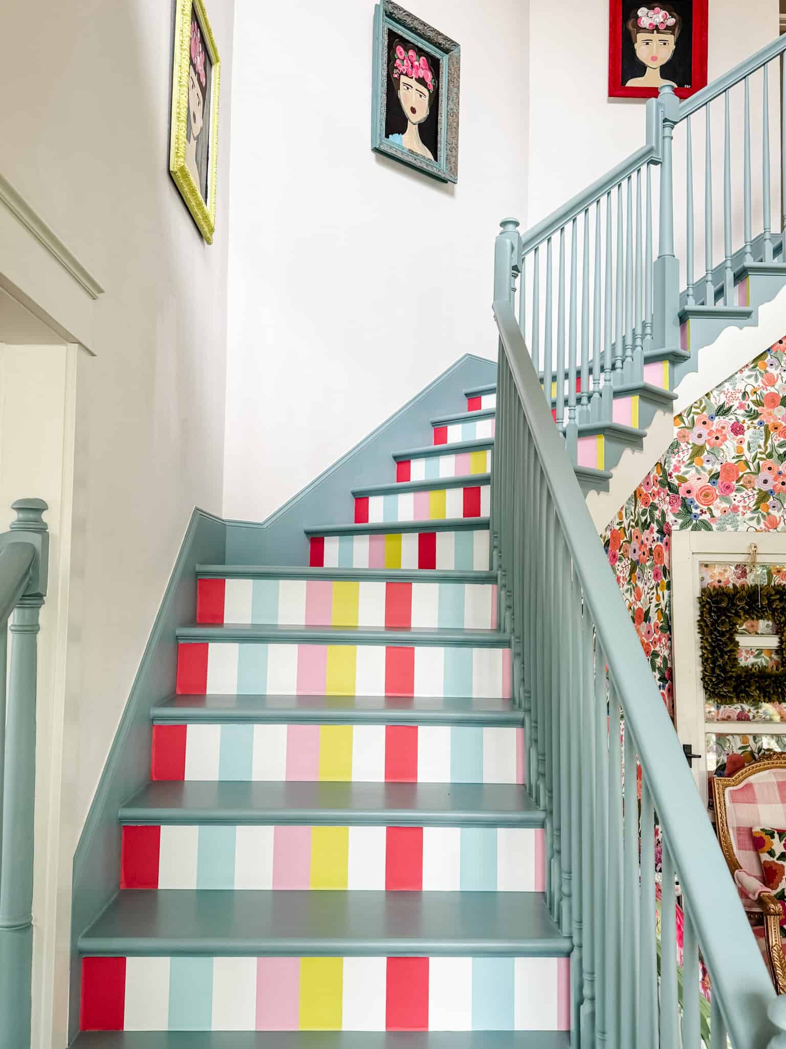 Staircase Makeover Reveal: From Oak to Whimsical Color with Fusion ...